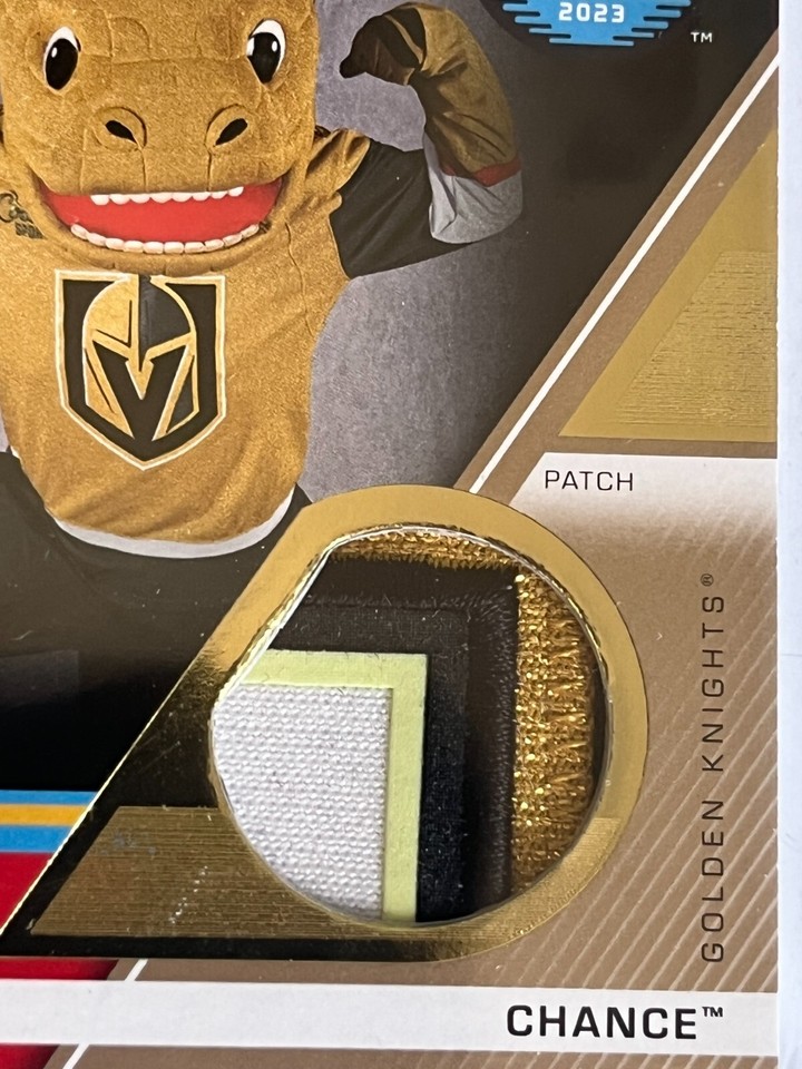 23-24 UPPER DECK SP GAME USED ALL STAR MASCOTS CHANCE 5 CLR PATCH VEGAS ...