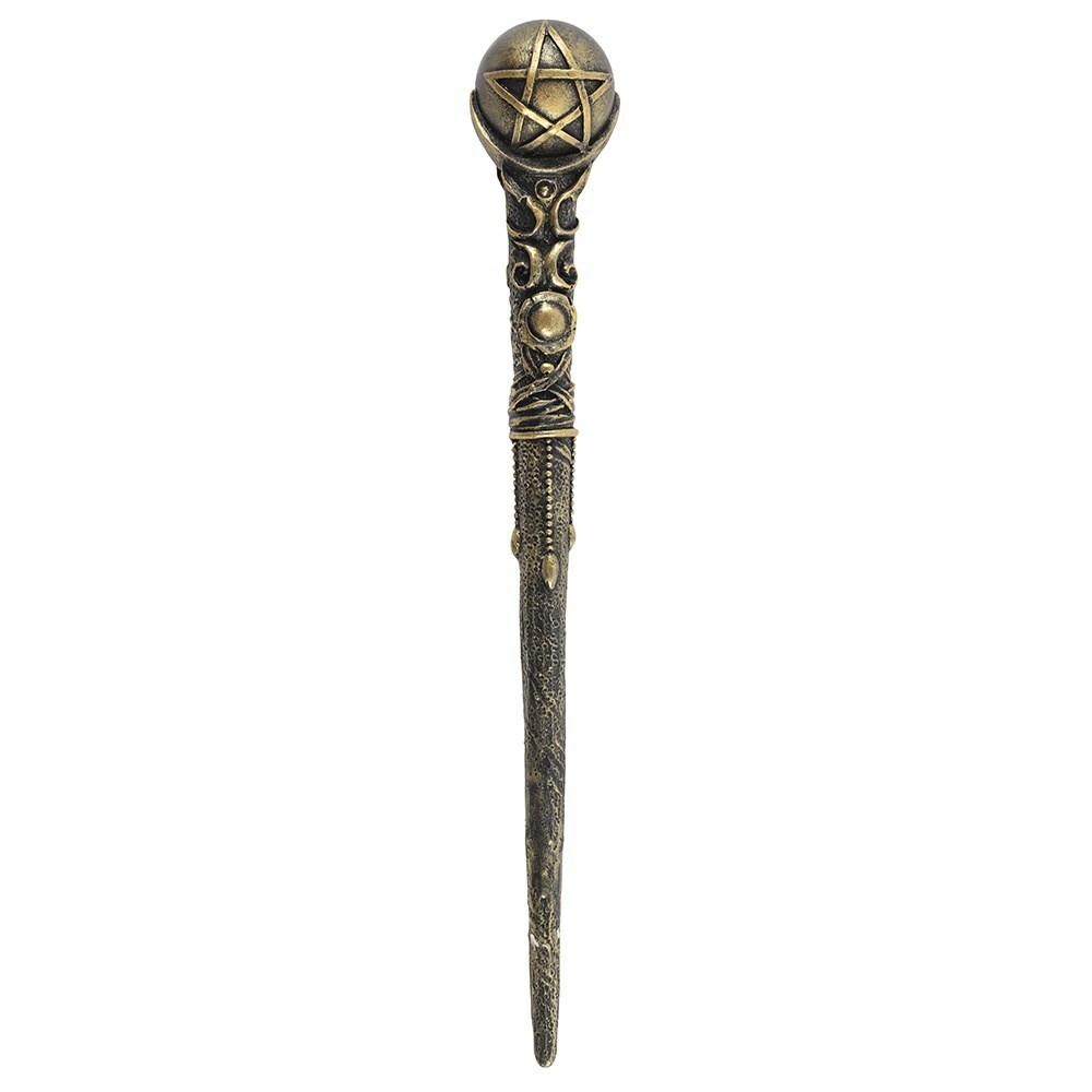 Magic Spell Wands for Witchcraft Rituals - Raven Reaper Pentagram ...