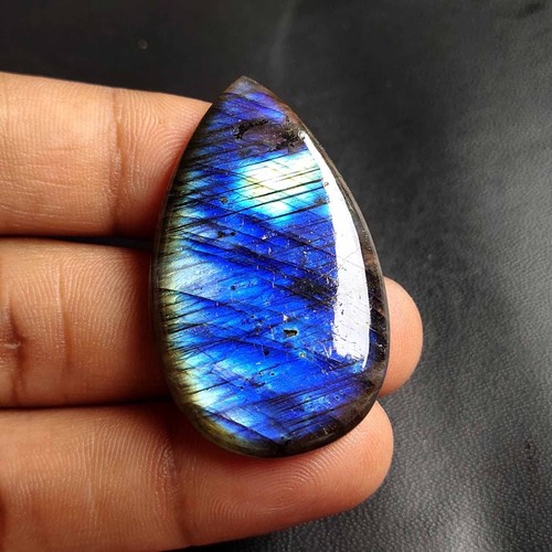 Natural Blue Flash Labradorite Cabochon 42x26mm Pear Shape Loose ...