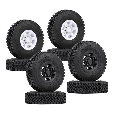 4x RC 1:10 Car Truck Tires&Wheel Set for TF2 CC01 CC02 LC70 Buggy ...