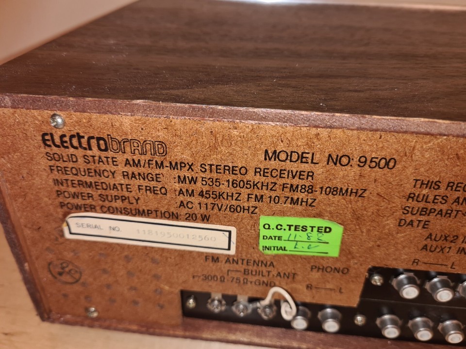 RARE Vintage Silver Face Stereo Receiver ElectroBrand 9500 AM/FM ...