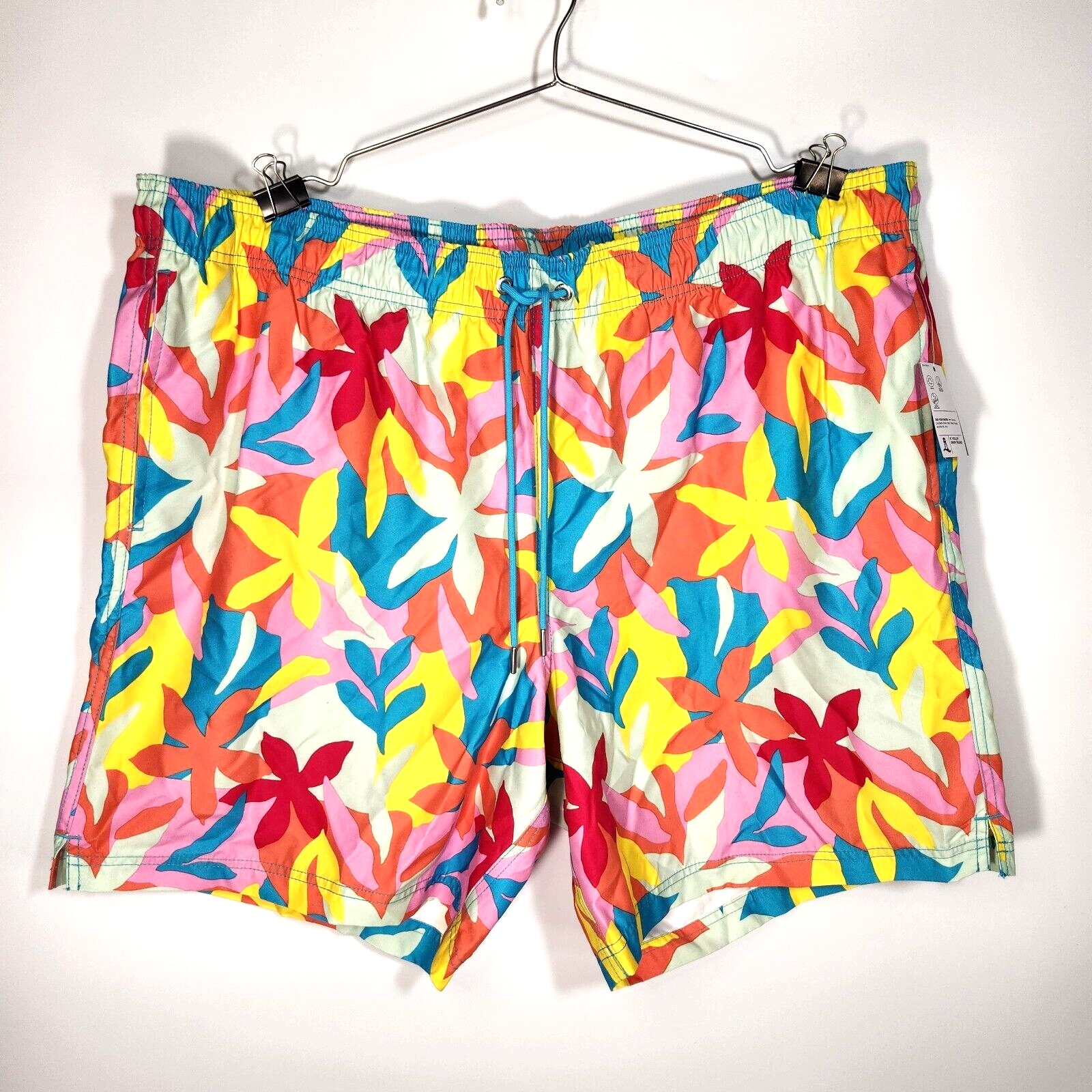Lands End Size 2XL 44 - 46 Swim Trunks Turquoise Multi 8 Inch Inseam ...