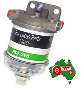 Tractor Diesel Fuel Filter Assembly 1/2" UNF Ports Glass CAV Fiat New ...