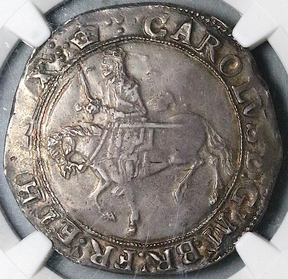 1635 NGC AU 53 Charles I 1/2 Crown Great Britain England Coin POP 1/0 ...