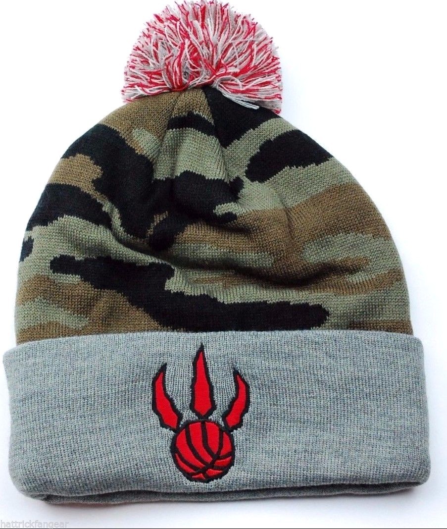 TORONTO RAPTORS MITCHELL & NESS NBA BASKETBALL TEAM LOGO POM KNIT HAT ...