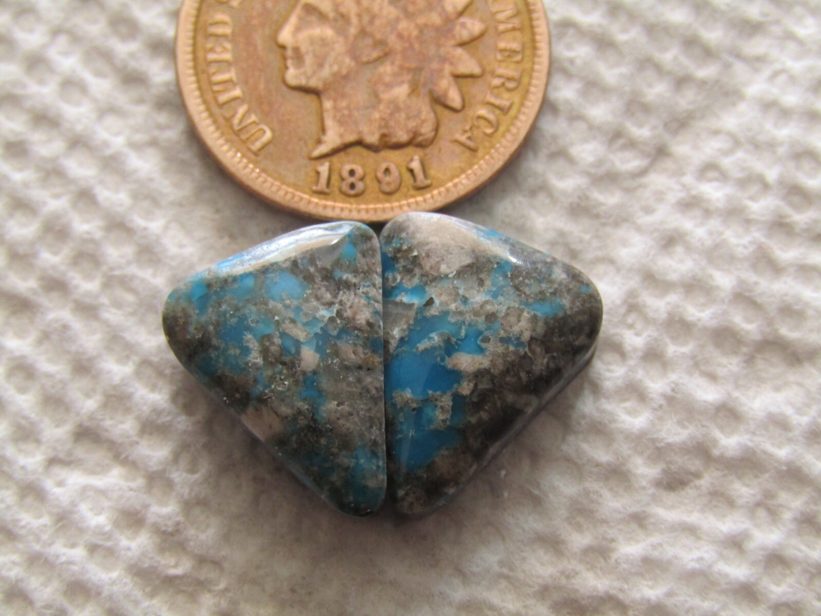 2 Kingman Pyrite Turquoise Cabochons 10 carats Arizona Cabs Matching ...
