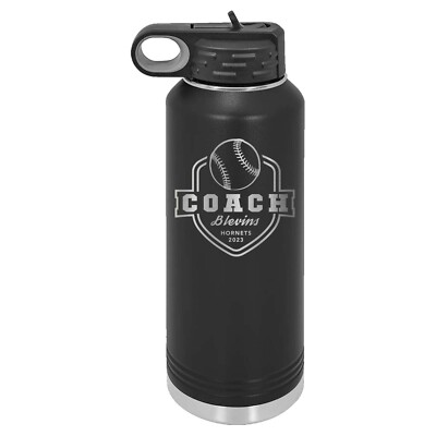 Mato & Hash 32oz Softball Coach Laser Engraved Water Bottle | eBay