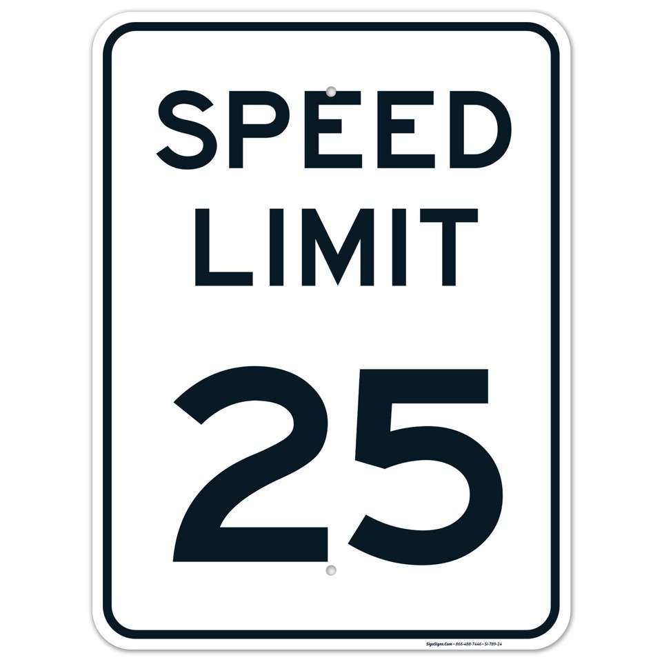 Speed Limit 25 MPH Sign, | eBay