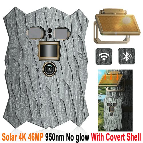 Solar Trail Camera 60MP 4K Wildlife Hunting Game Cam Night Vision No ...