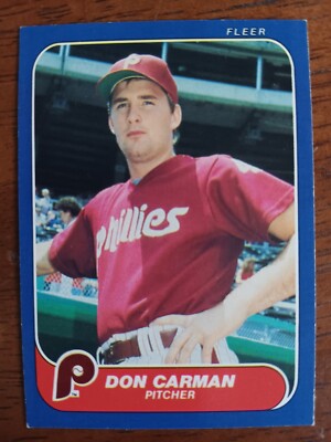 DON CARMAN PHILLIES 1986 FLEER BASEBALL CARD #436 | eBay