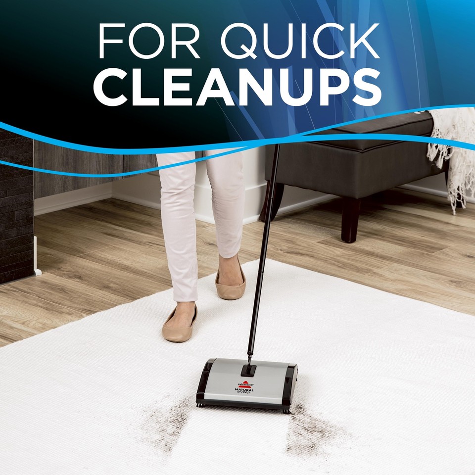 Bissell Natural Sweep Carpet & Floor Manual Light Sweeper Dual Rotating ...