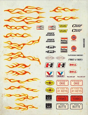vintage car model decals by Ertl part # 6583-8330 Holley, Hurst etc 3J ...