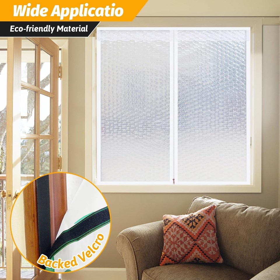 Thickened Reusable Window Insulation Kit 47'' X 63'' Winter ...