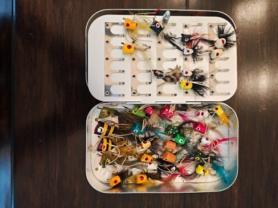 Vintage Richard Wheatley Clip Fly Box Case with Door Lot of Flies Made ...