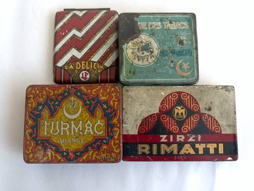 Set Of Four Old Vintage Cigarette Tins (Turmac, Zirzi, La Delicia, Les ...