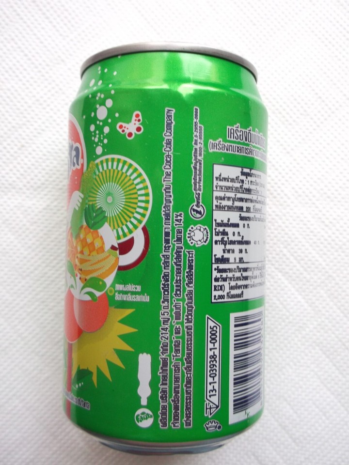 FANTA GREEN CREAM SODA 2010 THAILAND empty can 325ml top opened | eBay