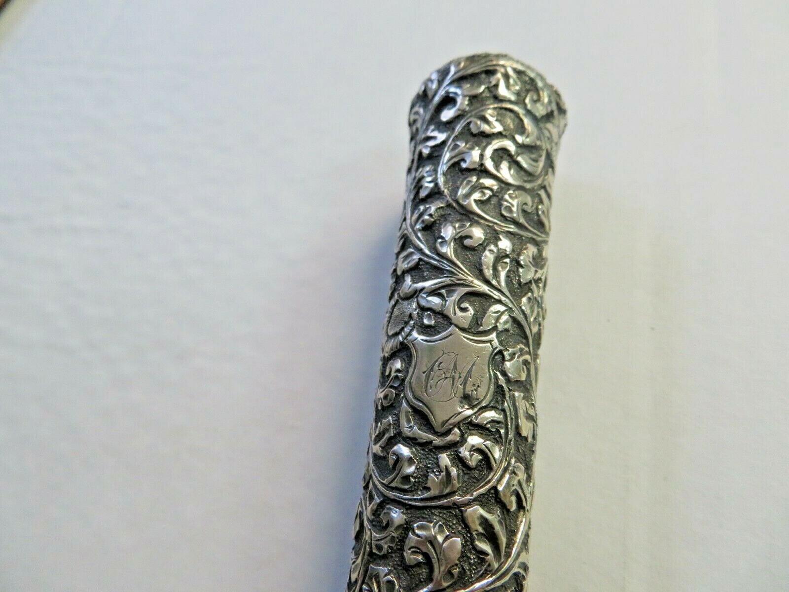 Antique Hand Carved Sterling Silver Cane 1890's | eBay