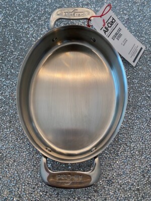 All-Clad Stainless Steel 7" Oval Mini Baker Riveted Loop Handles ...