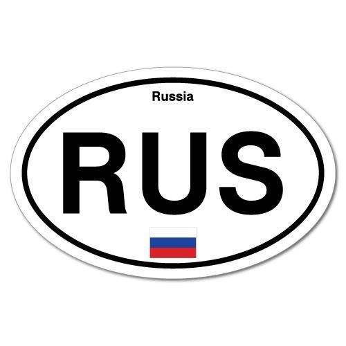 RUS Russia Country Code Oval Sticker | eBay