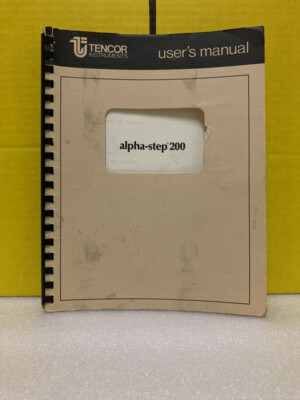 Tencor Instruments Alpha-Step 200 User's Manual | eBay