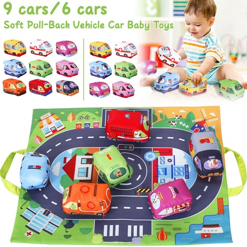 Soft Car Toys for Toddlers Soft Plush Car Set with Play Mat/Storage Bag ...