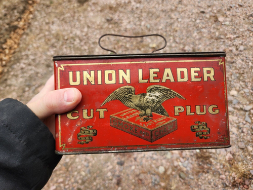 Union Leader Cut Plug Tobacco Tin (Chew, Smoke, Vintage, Antique ...