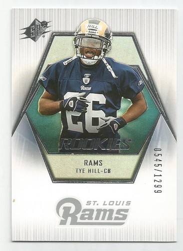 2006 Upper Deck SPx Tye Hill Rookie #'d /1299 St Louis Rams RC Clemson ...