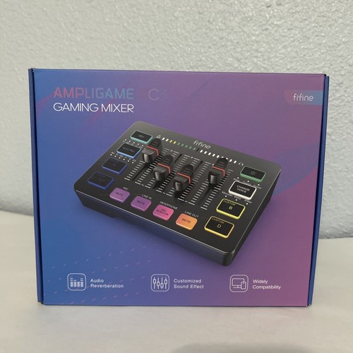 Fifine AmpliGame SC3 Compact Streaming RGB PC Gaming Audio Mixer Black ...