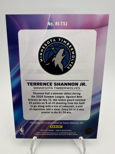2024-25 Panini NBA Hoops Terrence Shannon Jr. Rookie Ink Auto RC ...