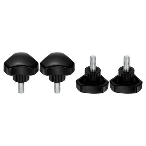 4 Pcs M6 x 15mm Male Thread Triangle Handle Knobs Hand Clamping Screws ...