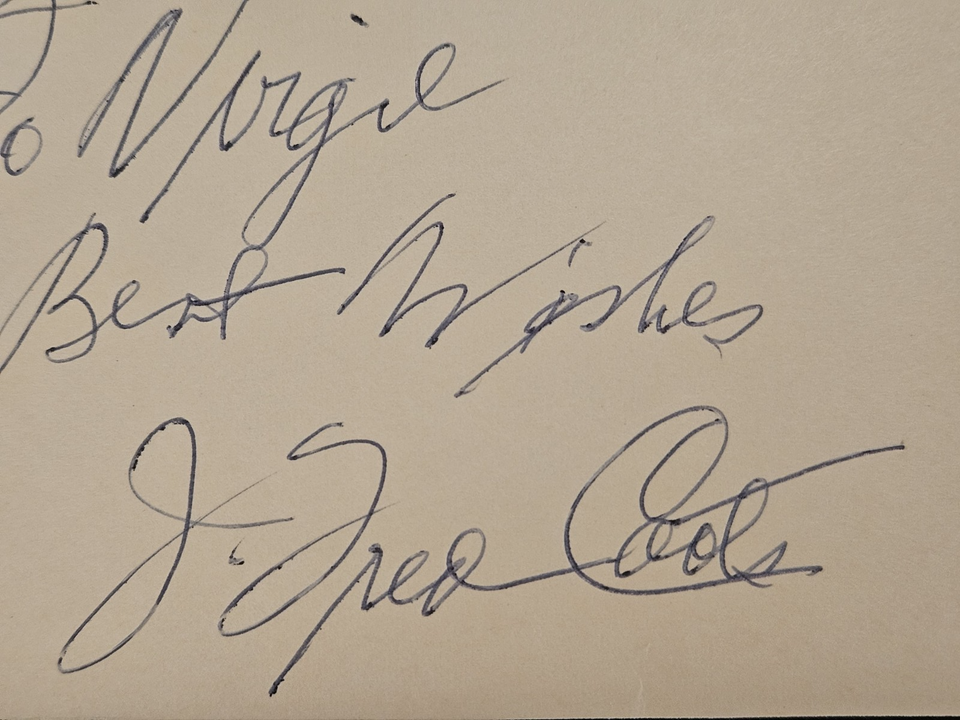 J. Fred Coots - Songwriter Santa Claus Is Coming to Town - 3x5 SIGNED ...