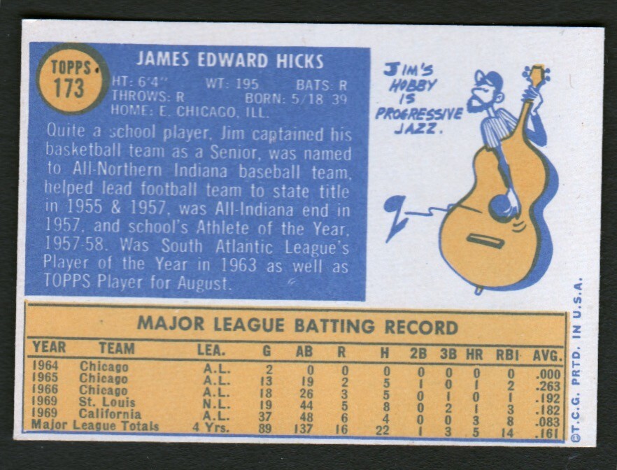 1970 Topps #173 Jim Hicks (ex-mt) | eBay
