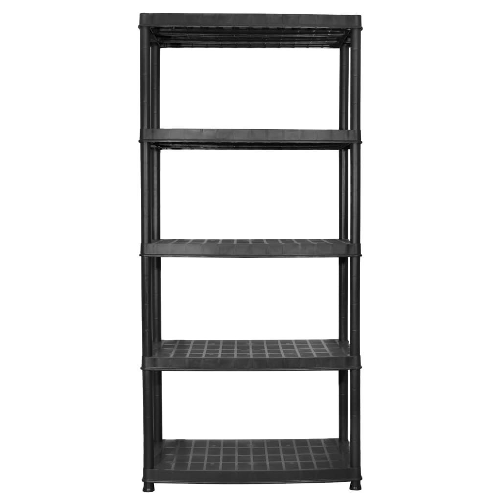 Storage Shelves 5-Tier Plastic Shelf Rack Home Office Warehouse ...