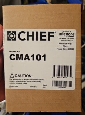 Chief CMA101 5" Designer Ceiling Plate with 1-1/2" NPT Opening (Black ...