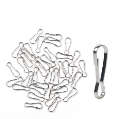 100 Pack 304 Stainless Steel Metal Spring Hooks, Rust-Proof Lanyard ...