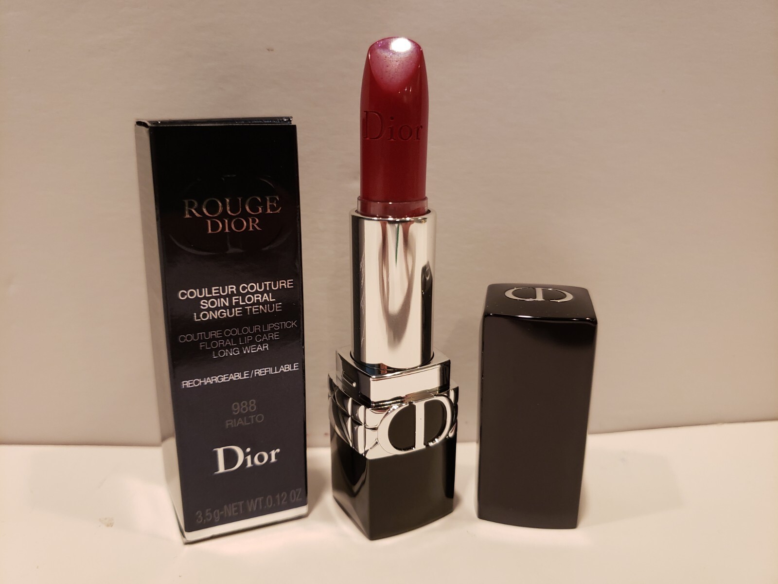 Dior- Rouge Dior Refillable Lipstick - #988 Rialto Satin - 0.12 Oz ...