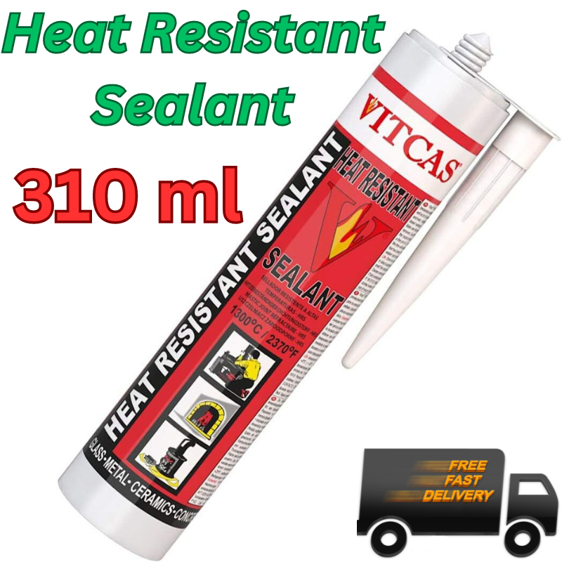 Vitcas Heat Resistant Sealant 0r Black Fire Cement 310ml Tube upto 1300 ...