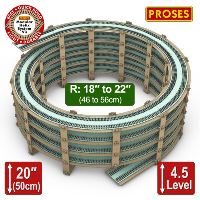PROMO PRICE! HO Scale Single/Double Track Helix Radius 18" to 22 ...