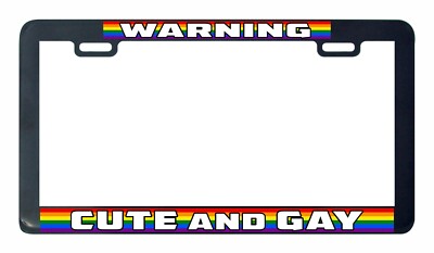 Warning cute and gay Gay Lesbian pride rainbow LGBTQ license plate ...