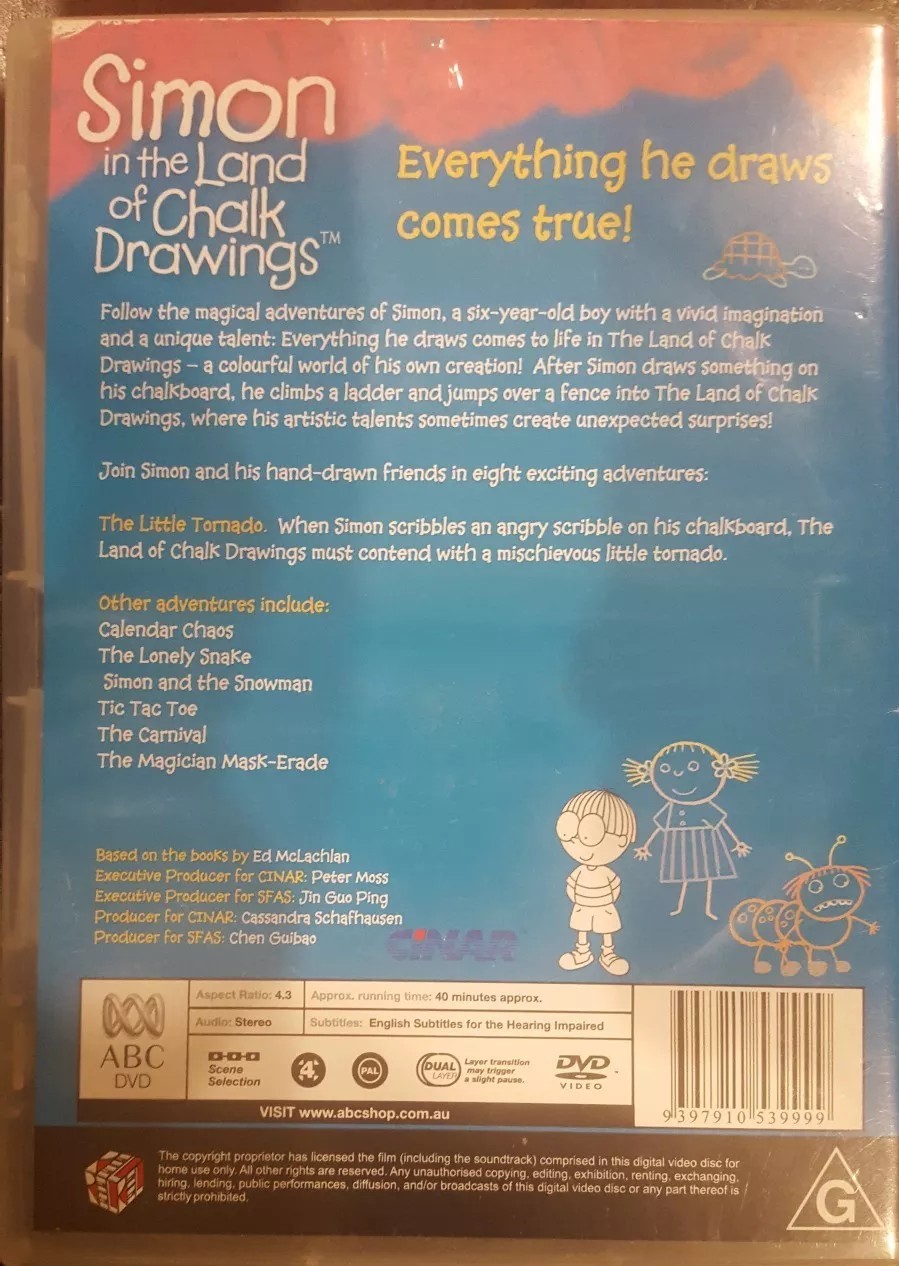 SIMON IN THE LAND OF CHALK DRAWINGS RARE DVD TV ANIMATION - THE LITTLE ...