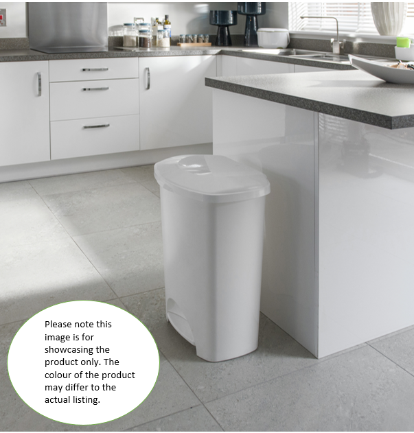 Addis Plastic Family Kitchen Utility Pedal Bin, 50 Litre, White ...