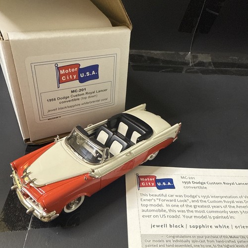 Motor City 1/43 MC-201 1956 Dodge Custom Royal Lancer Convertible White ...