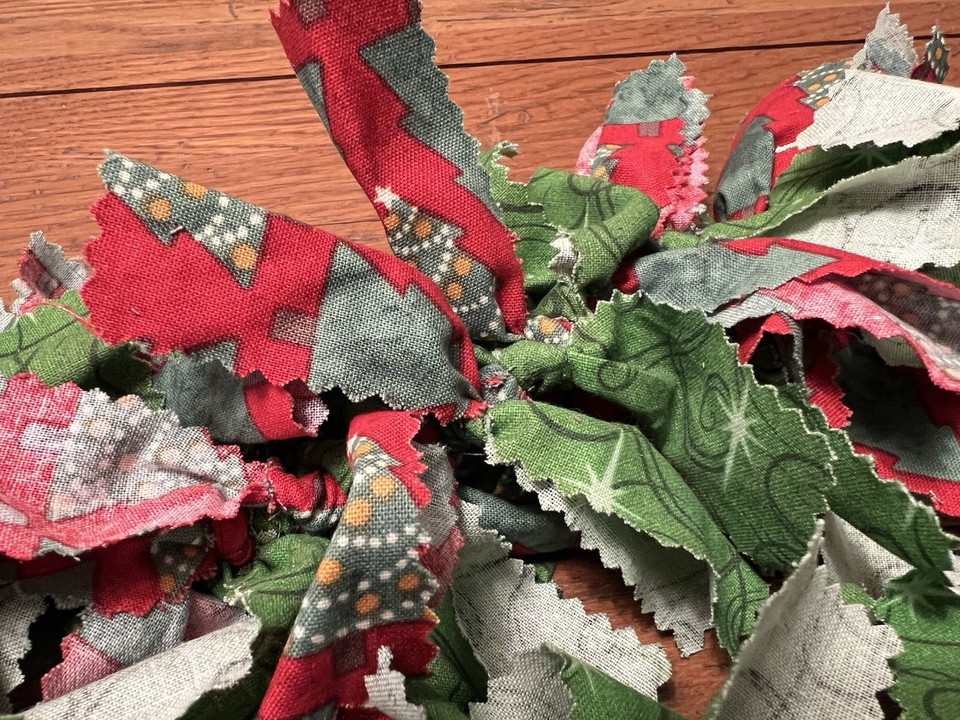 Christmas Rag Garland | eBay