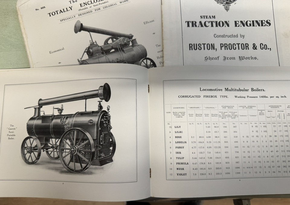 VINTAGE GARRETT STEAM TRACTION ENGINE PORTABLE LITERATURE ORIGINAL ...