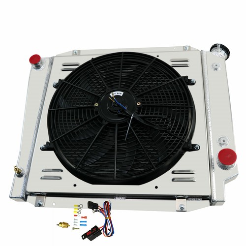 4-Row Aluminum Radiator+Shroud Fan Fits 1966-1977 Ford Bronco Early 5 ...