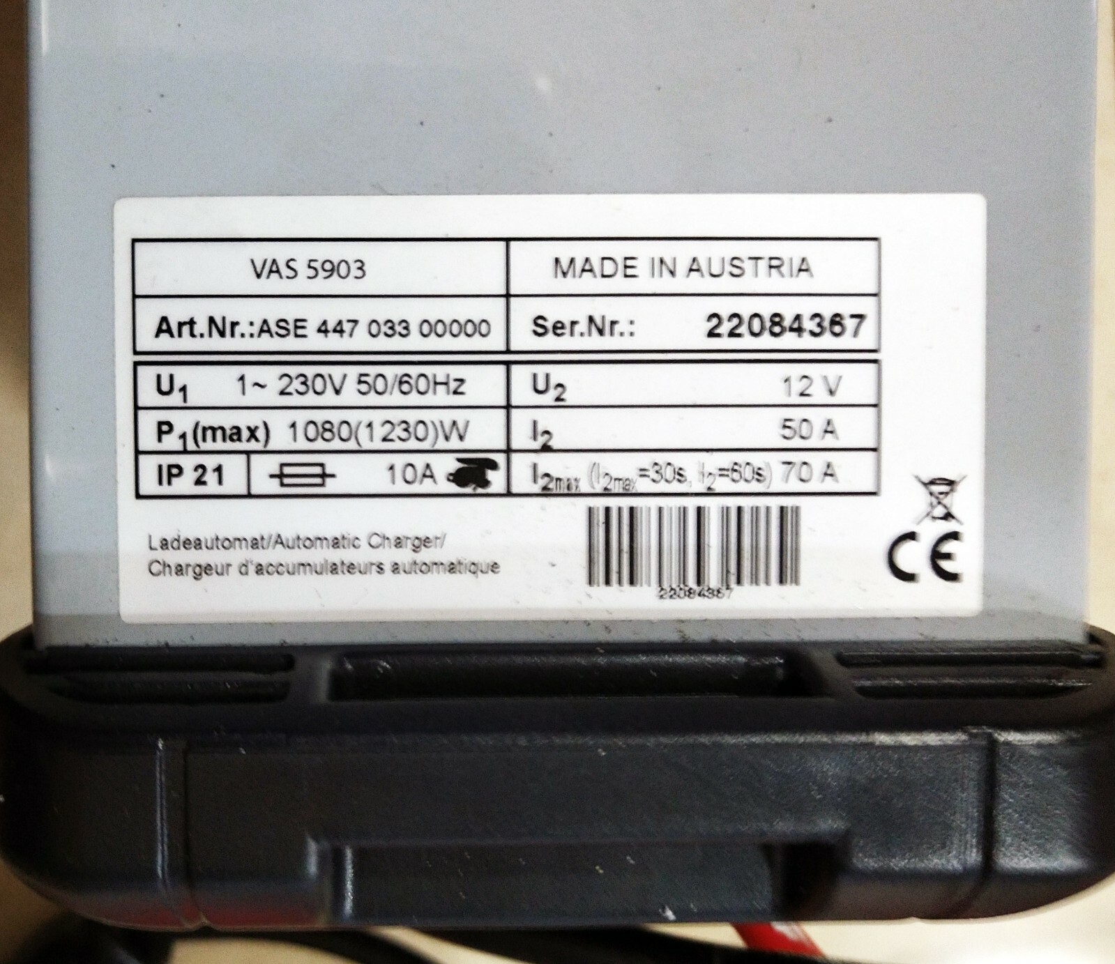 Volkswagen Vas5903 Workshop Battery Charger - for sale online | eBay