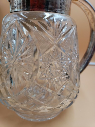 Crystal & Silver tone Antique Pitcher With Ice Insert | eBay