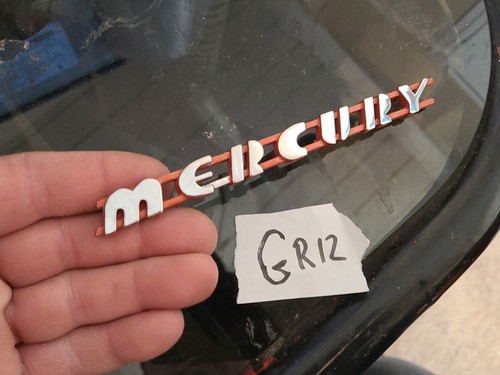 VINTAGE 1939 40 MERCURY HOOD EMBLEM SCRIPT OEM FOMOCO BIN GR12 6 3/8" X ...