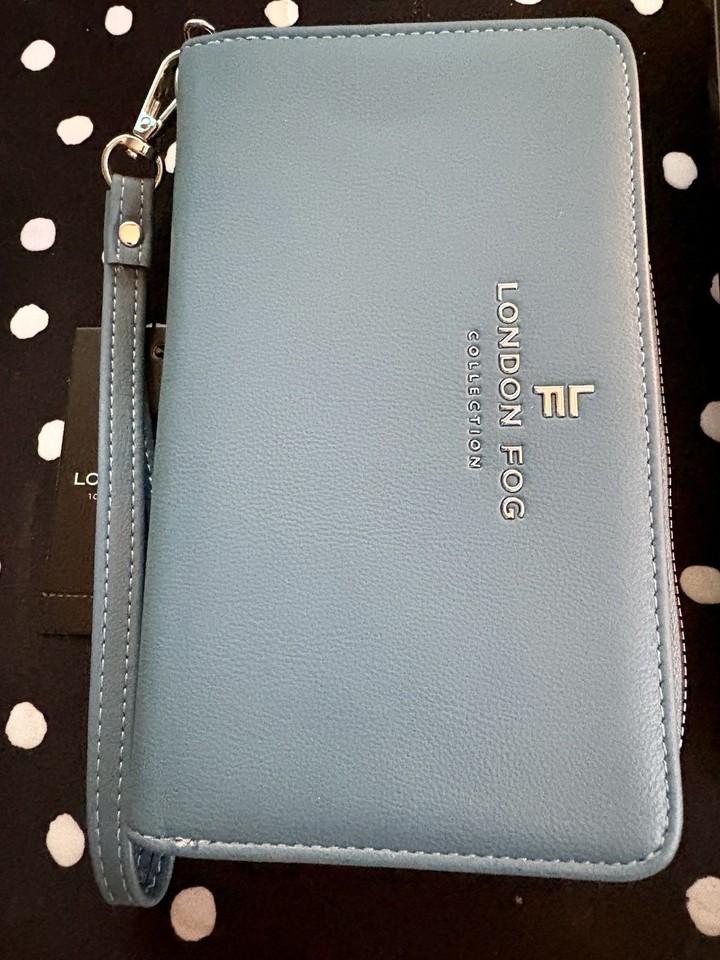 London Fog Zip Around Wallet Preston New With Tags Indigo Blue | eBay