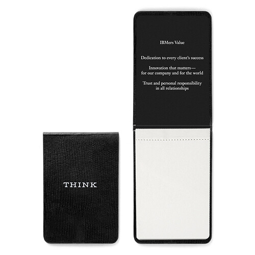 IBM THINK SIGN NOTEPAD W/ Refills Computer Desk Accessory Collectible ...